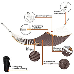 Classic Accessories Ravenna 81 x 55 Inch Quilted Double Hammock, Dark Taupe