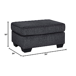 Signature Design by Ashley Altari Modern Rectangular Accent Ottoman, Dark Gray