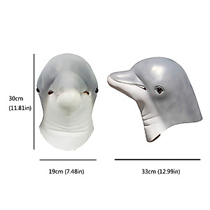 PartyHop - Dolphin Mask - Halloween Party Latex Sea Animal Mask