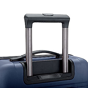 U.S. Traveler Boren Polycarbonate Hardside Rugged Travel Suitcase Luggage with 8 Spinner Wheels, Aluminum Handle, Navy, Checked-Large 30-Inch