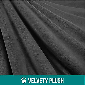 PetAmi Waterproof Dog Blanket for Bed, XL Dog Pet Blanket Couch Cover Protection, Sherpa Fleece Leakproof Bed Blanket for Crate Kennel Sofa Furniture Protector, Reversible Soft Plush 80x60 Grey Grey