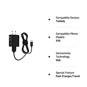 Tablet Charger with 5Ft Charging Cable for Charging All New Amazon Fire HD6 7 8 10/Fire 8 10 Plus/Kids Pro/Kids Edition/Fire HD HDX7''8.9''/Fire 1st-12th Gen 2011-2022 and Samsung Galaxy Tab A