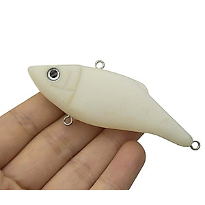 10pcs Fishing Unpainted VIB Crankbait Lure Body 75mm 7.49g Blank lipless Hard LuresSimulation Blank Body Clear Hard Baits Trout Salmon Minnow Lure Popper Lures Topwater Freshwater with Free Eye