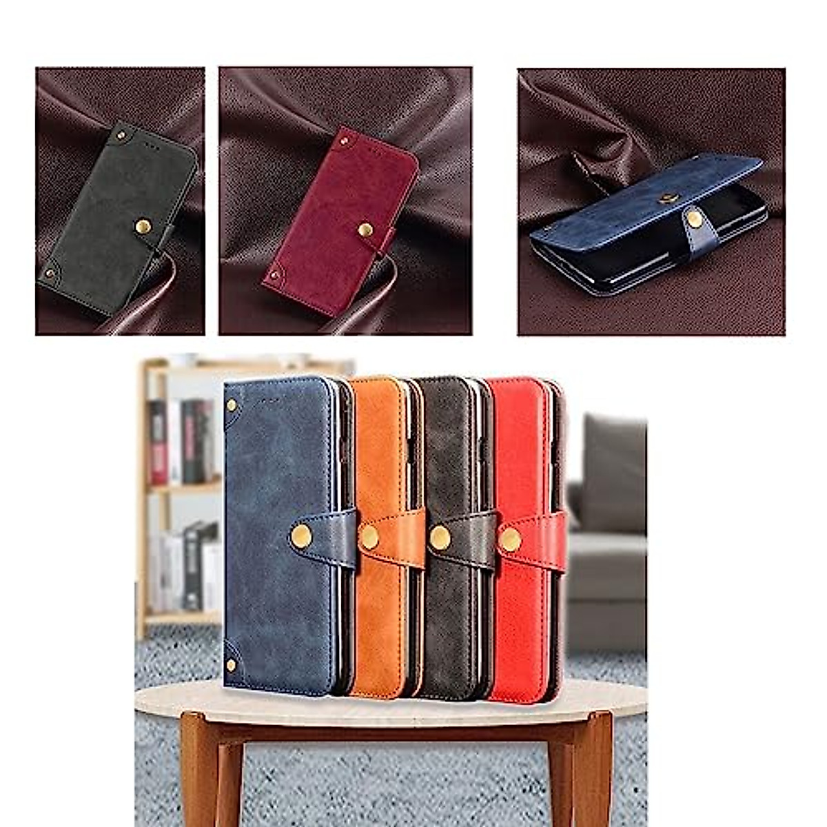 Wallet Case for Motorola ThinkPhone (6,6") + [3 Pack] Tempered Film Glass Screen Protector,YZKJSZ Flip PU Leather Case with Credit Card Slots and Stand Protective Cover - Brown