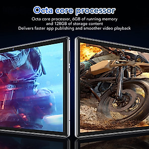 ciciglow 10.1in Tablet, 6GB RAM 128GB RAM, 1920x1200 IPS HD Display, Octa Core CPU, 8MP+20MP Camera, 5000mAh, 5G WiFi, GPS, for Android 8.1