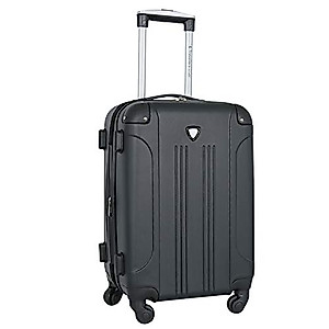 Travelers Club Chicago Hardside Expandable Spinner Luggages, Black, 20" Carry-On