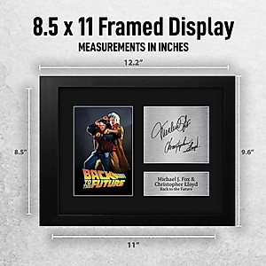 HWC Trading Back to the Future Printed Autograph USL Framed Signed Michael J Fox Christopher Lloyd Print Photo Picture Display - US Letter Size