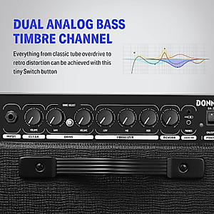 Donner Electric Guitar Amp 30W & Guitar Amp Cable 10 ft, Guitar Practice Amplifier Combo DA-30 with 10" Speakers