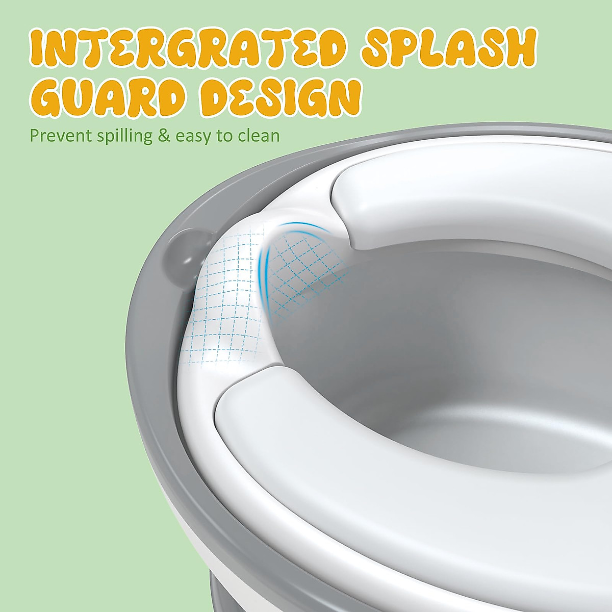 Realistic Training Toilet Potty for Toddler Boys Girls - Splash Guard - Flush Button (Pink)