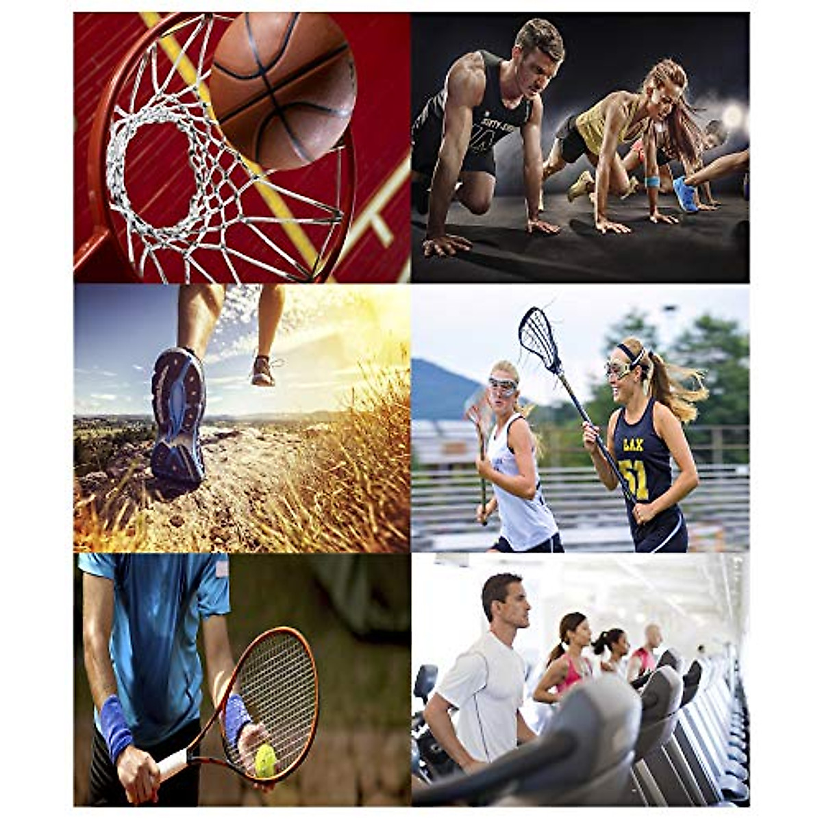 1SOCK2SOCK 6 Pack Athletic Performance Crew Socks For Men and Women - Soft Cotton Blend with Moisture Wicking - Arch Support