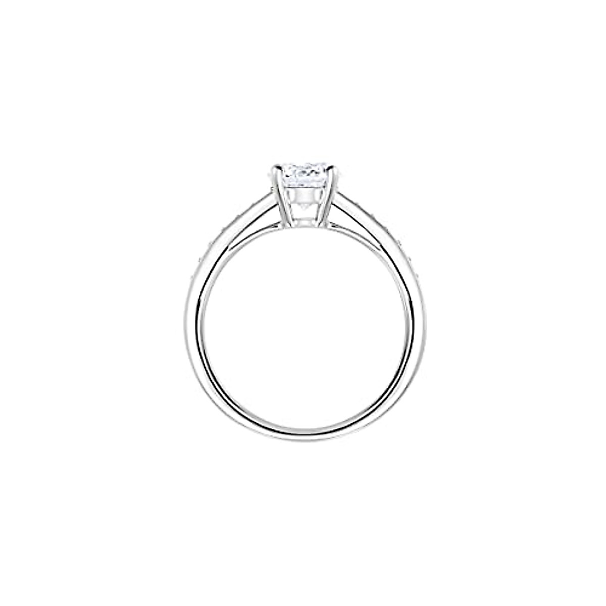SWAROVSKI Attract Ring, Clear Circle-Cut Crystal with Matching Crystal Pavé on a Rhodium Finish Setting, Size 5, Part of the Attract Collection