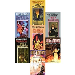 Incarnations of Immortality Set (Books 1-7) 1983-1990; On a Pale Horse, Bearing an Hourglass, With a Tangled Skein, Weilding a Red Sword, Being a Green Mother, For Love of Evil, & And Eternity