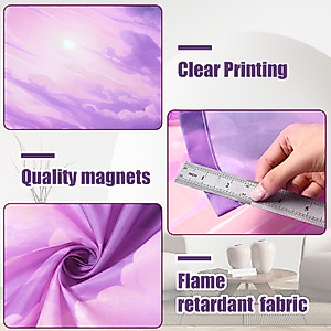 Outus 4 Pcs Fluorescent Light Cover Classroom Light Cover with 10 Magnets Light Filter Magnetic Ceiling Light Cover Panel 2 x 4 ft (23.62 x 47.24 in) Reduce Glare for Office School(Purple Cloud)