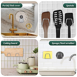 Jerphen 2 Pack Sponge Holder for Kitchen Sink，Strong Adhesive SUS304 Stainless Steel Sink Sponge Holder，Rustproof Waterproof Quick Drying Dish Sponge Holde