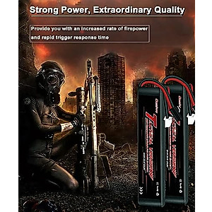 BosLi-Po 11.1V Airsoft Battery 1300mAh 2S 25C Rechargeable High Capacity LiPo Battery with T Plug Connector for Airsoft Guns