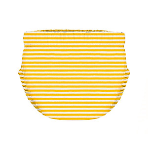 College Baby Striped Game Day Polo Dress with Bloomer - Baylor Bears Logo - Gold/White - 12 Months