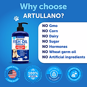 Omega 3 Fish Oil for Dogs - Better Than Salmon Oil for Dogs - Dog Fish Oil - Fish Oil Liquid for Pets EPA DHA - Skin and Coat Food Supplement for Dogs - Allergy, Itch, Shedding, Dry Skin, Joints