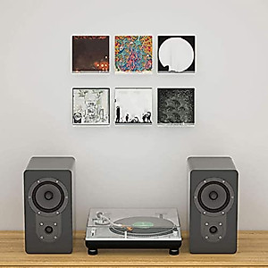 Cabilock Clear Vinyl Record Display Shelf: Acrylic Album Display Clear Wall Bookshelves 4pcs Wall Mounted Storage Rack for Planter Nail Polish Home Office Kitchen