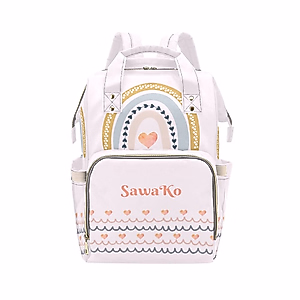 CUXWEOT Rainbow Love Pattern Diaper Bags Personalized with Name Customized Travel Back Pack Hiking Camping Mum Backpack 10.83 x 6.69 x15 inch (LxWxH)