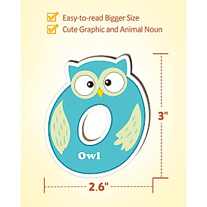 Coogam Jumbo Magnetic Letters Set 52Pcs ABC Alphabet Colorful A-Z Animal Uppercase Lowercase Fridge Magnets Preschool Educational Toy Learning Spelling for 3 4 5 Year Old Toddler Kids