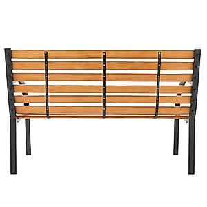 Guangshuohui 48" Patio Park Garden Bench, Patio Porch Chair Deck Hardwood Cast Iron Love Seat Outdoor Furniture for 2 Person Outdoor Clearance Outdoor Patio Garden Bench Park Seat
