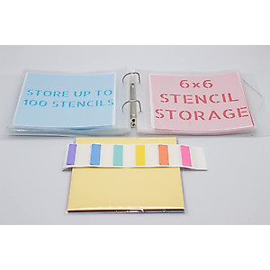 NEGLEX Cookie Stencil Storage Binder, Stamp & Die Cut Storage Binder with 50 Clear Sheet Protectors Holds 6"x6" Size - Clear Binder with D-rings for Scrapbooking Die-Cuts, Embossing Folders Organizer