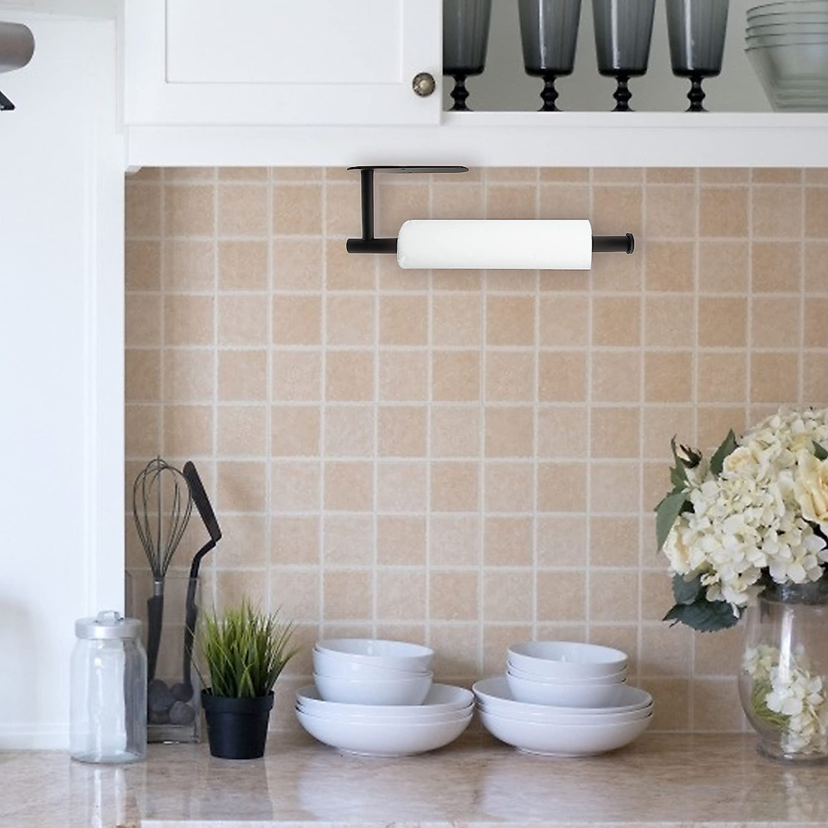 Aisto Paper Towel Holder Wall Mount Under Cabinet Adhesive Paper Towel Holder or Wall Drilling for Home Kitchen - SUS304 Stainless Steel