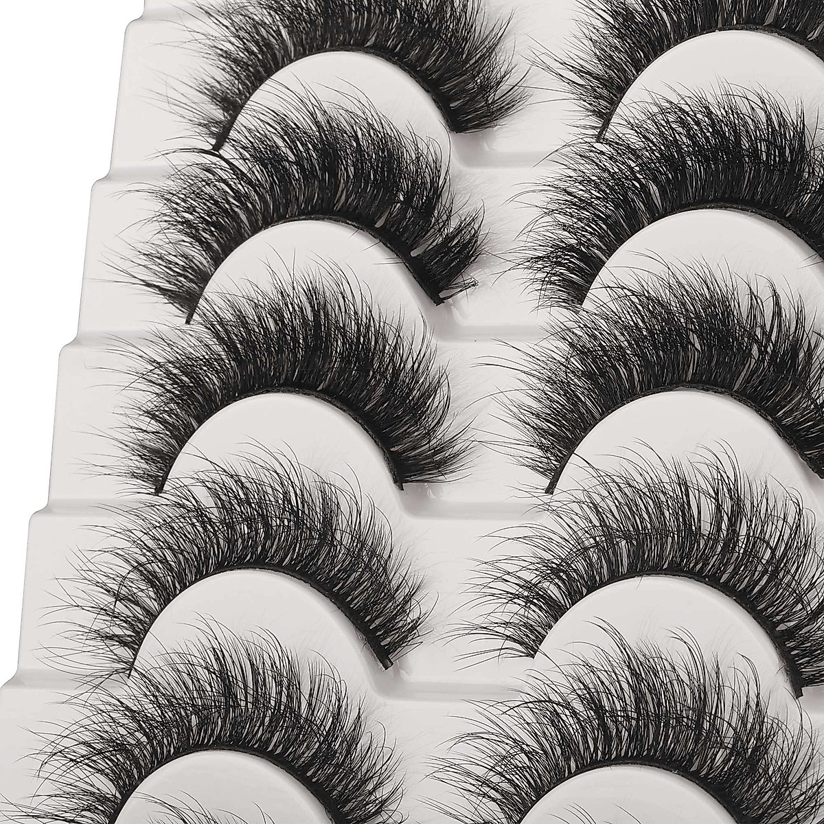 Mink Lashes Fluffy Natural Look 15-18mm Eyelashes Wispy False Eyelashes 10 Pairs FANXITON Faux Mink Lashes Pack 3D Volume 2 Styles Fake Eye Lashes Multipack