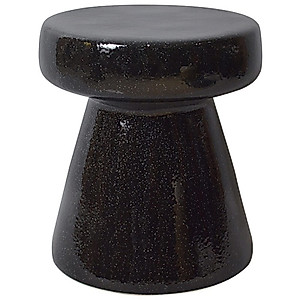 JIADIAONI Decorative Ceramic Garden Stool, Modern Simple Glazed Shoe Changing Stool, Suitable for Living Room, Balcony, Garden, Etc (Color : Black)