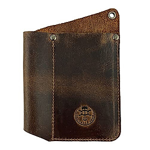 Valhalla Gear, Tool Holster Handmade from Full Grain Leather - Multitool Holder, Knife Sheath, Camping & Outdoor Accessories - Bourbon Brown