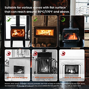 Komiikka 4-Blade Heat Powered Stove Fan for Wood/Log Burner, Fireplace Fan for Wood Burning Stove,Wood Stove Fan