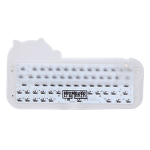 EPOMAKER Mini Cat 64 60% Hot Swappable Acrylic RGB Wired Mechanical Gaming Keyboard, VIA Programmable with Dye Sublimation PBT Keycaps for Mac/Win/Gamers(MIA Keycaps, Epomaker Flamingo Switch)