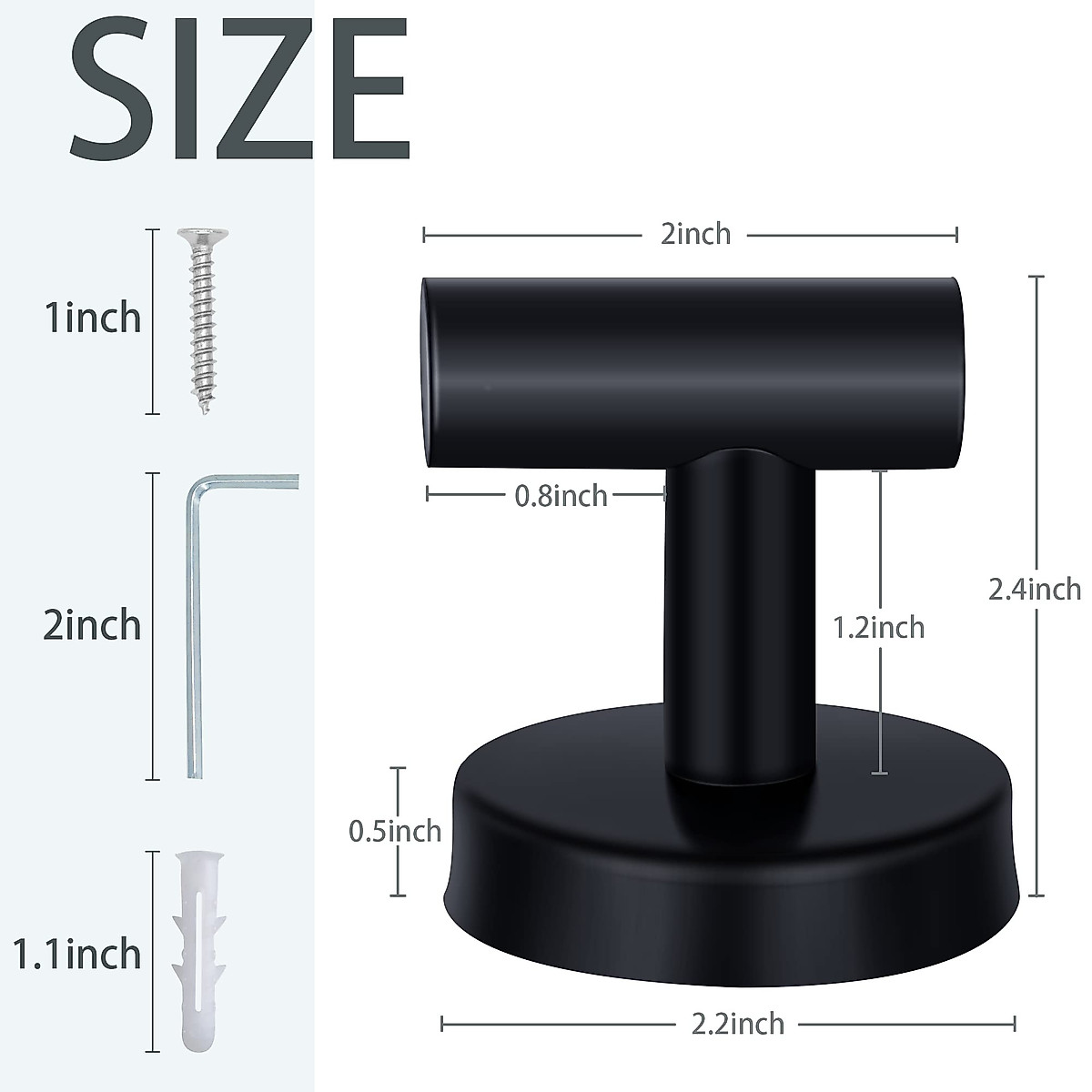 Moptrek Hooks, Bathroom Hook SUS 304 Stainless Steel Heavy Duty Door Hanger Coat Robe Clothes Modern Wall Hook Holder for Bathroom Kitchen Bedroom Pool Hotel 4 Packs (Matte Black)