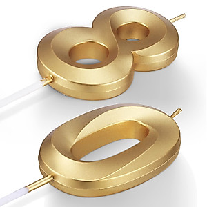80th Birthday Candles Numbers for Cakes Candle Happy Eightieth Birthday 3D Designed Wedding Anniversary Party Cake Topper Decorations (80, Gold)