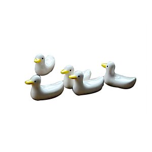 Kungfu Alien Cute Duck Chopstick Holder Rest Ceramics Decorative Dinner Spoon Stand Knife Stand, 5 Pcs