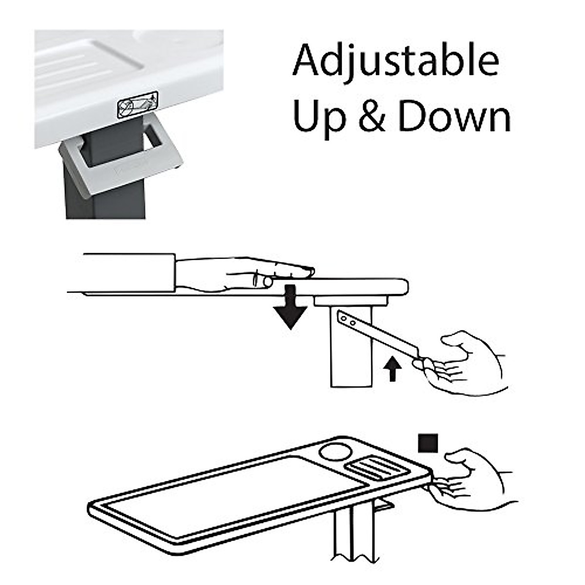 Carex Overbed Table and Hospital Bed Table - Table With Wheels - Over The Bed Table For Home Use and Hospital, Bedside Table With Wheels, Over Bed Desk, Over Bed Table With Wheels