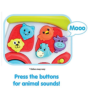Kidoozie Lights n' Sounds Animal Train, Makes Animal Sounds, Flashing Lights, Enhances Memory, for Children 12 Months and up, Multicolor