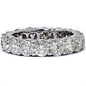 Platinum 5 Ct Diamond Eternity Ring Womens Wedding Band - Size 8