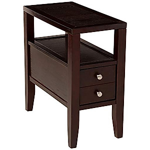 Crown Mark Matthew Chair Side Table, Espresso