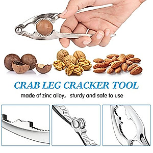 Zhehao 61 Pcs Seafood Tools Set includes 20 Crab Crackers, 20 Lobster Shellers, 20 Crab Leg Forks and 1 Storage Bag, Nut Cracker Set for Home Kitchen Party Tools