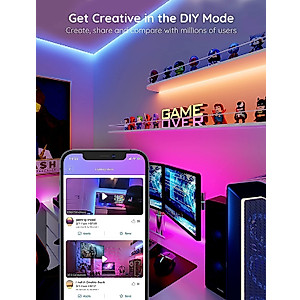 Govee Smart WiFi LED Strip Lights, 32.8ft RGB Light Strips Work with Alexa & Google Home, App Control Music Sync Lights with Protective Coating, Led Lights for Bedroom, Kitchen, Party, Ceiling