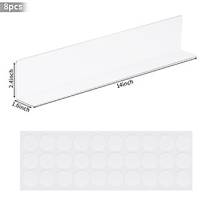 yeabwps 8 Pack Acrylic Under Couch Blocker, Adjustable Clear Blocker Bed Blocker with Strong Adhesive Prevent Things from Getting Under The Furniture (8, 2.4''High*14''Long)