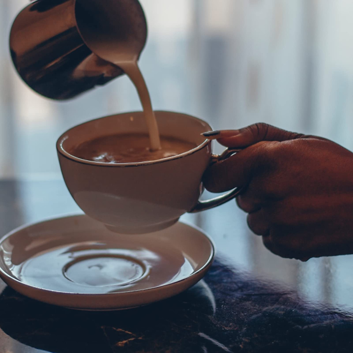 Dicunoy Milk Butter Warmer Pot, 1qt Turkish Coffee Pot, Large Stovetop Melting Boiling Pot with Spout, Cezve Ibrik Briki Greek Arabic Coffee Maker for Chocolate Heating, Camping, 18/8 Stainless Steel