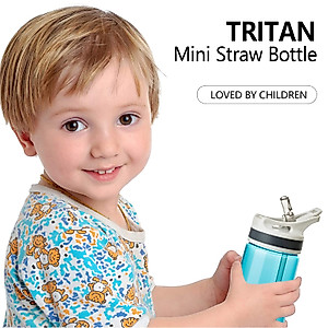 AceCamp 12oz Small Water Bottle 2 Pack with Straw for Kids and Adults BPA Free Tritan Sports Fitness Bottle Leak-Proof Durable Blue/Pink