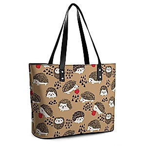 Womens Handbag Hedgehogs Leather Tote Bag Top Handle Satchel Bags For Lady