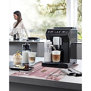 Coffee Mat for Counter, Christmas Pink Castle Gate Xmas Wreath Absorbent Hide Stain Coffee Bar Mat, Non-slip Coffee Bar Accessories Kitchen Drying Mat Fit Under Coffee Maker Espresso Machine