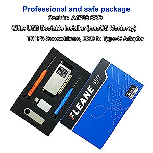 FLEANE 256GB MZ17C PCIe NVMe SSD Compatible with MacBook Pro 2016 2017 A1708 Solid State Drive (256GB)