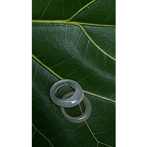 S.Leaf Sterling Silver Petite Pinky Ring Dome Agate Chunky Rings Puffy Gold Rings for Women Stackable Rings for Women(white, 7)