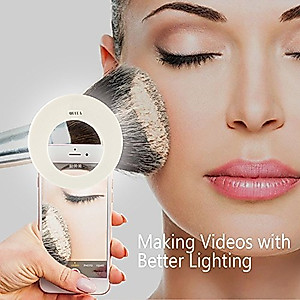 QIAYA Selfie Light Ring Lights LED Circle Light Cell Phone Laptop Camera Photography Video Lighting Clip On Rechargeable