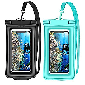 v-Golvin Floating Universal Waterproof Phone Pouch, IPX8 Cellphone Dry Bag Waterproof Case for iPhone 13 12 11 Pro Max SE 2020 XS Max XR X 8 7 6s Plus S10 S9 S20 S21 Note 20/10 Up to 7 inches -2 Pack